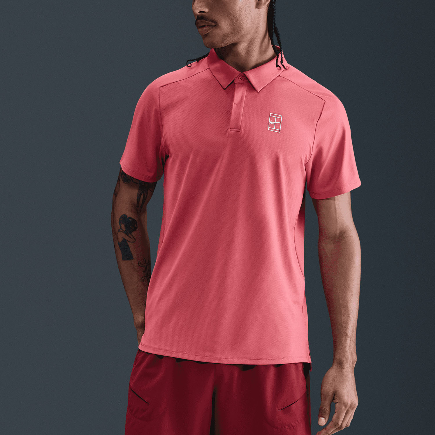 Nike Court Advantage Polo da Padel Uomo - Adobe/White