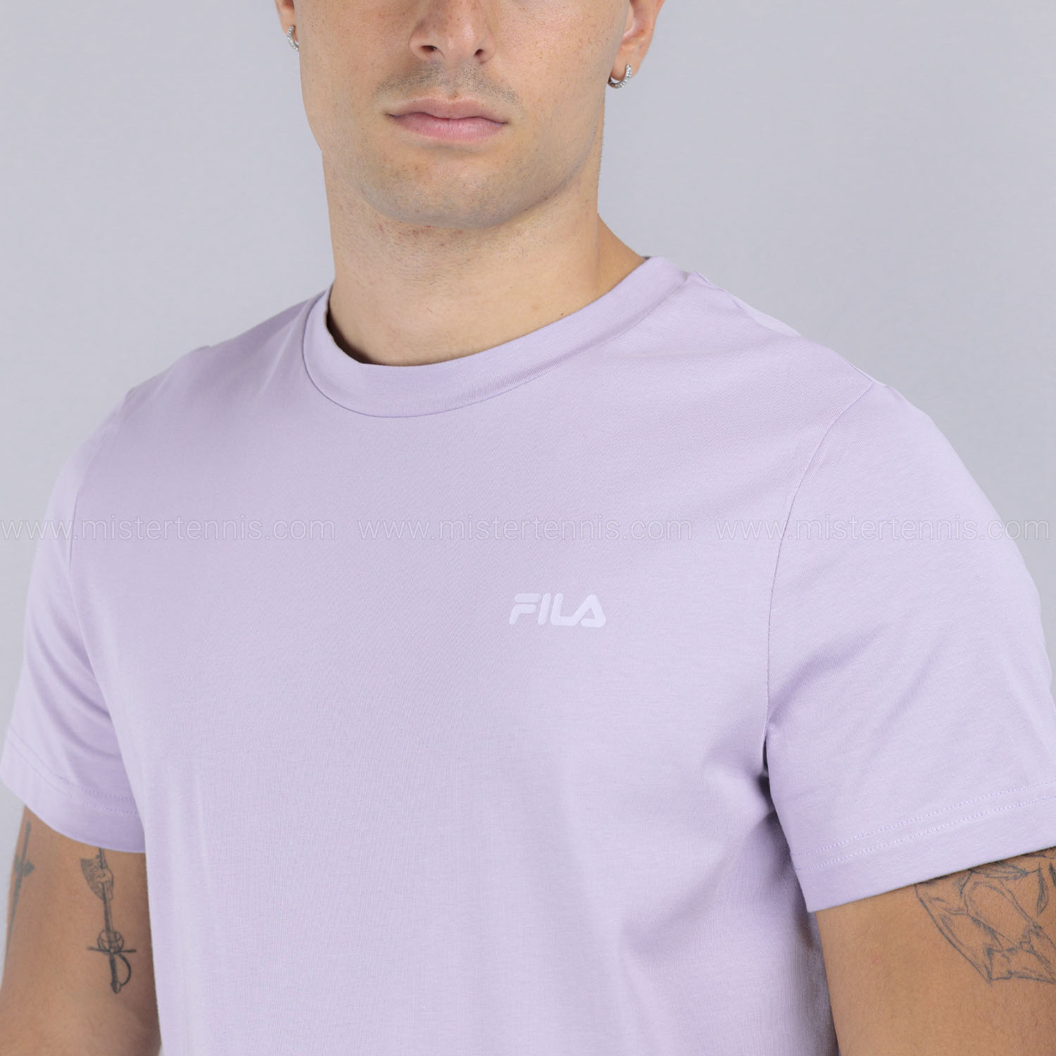 Fila Logo Pro Men's Padel T-Shirt - Lavender Grey