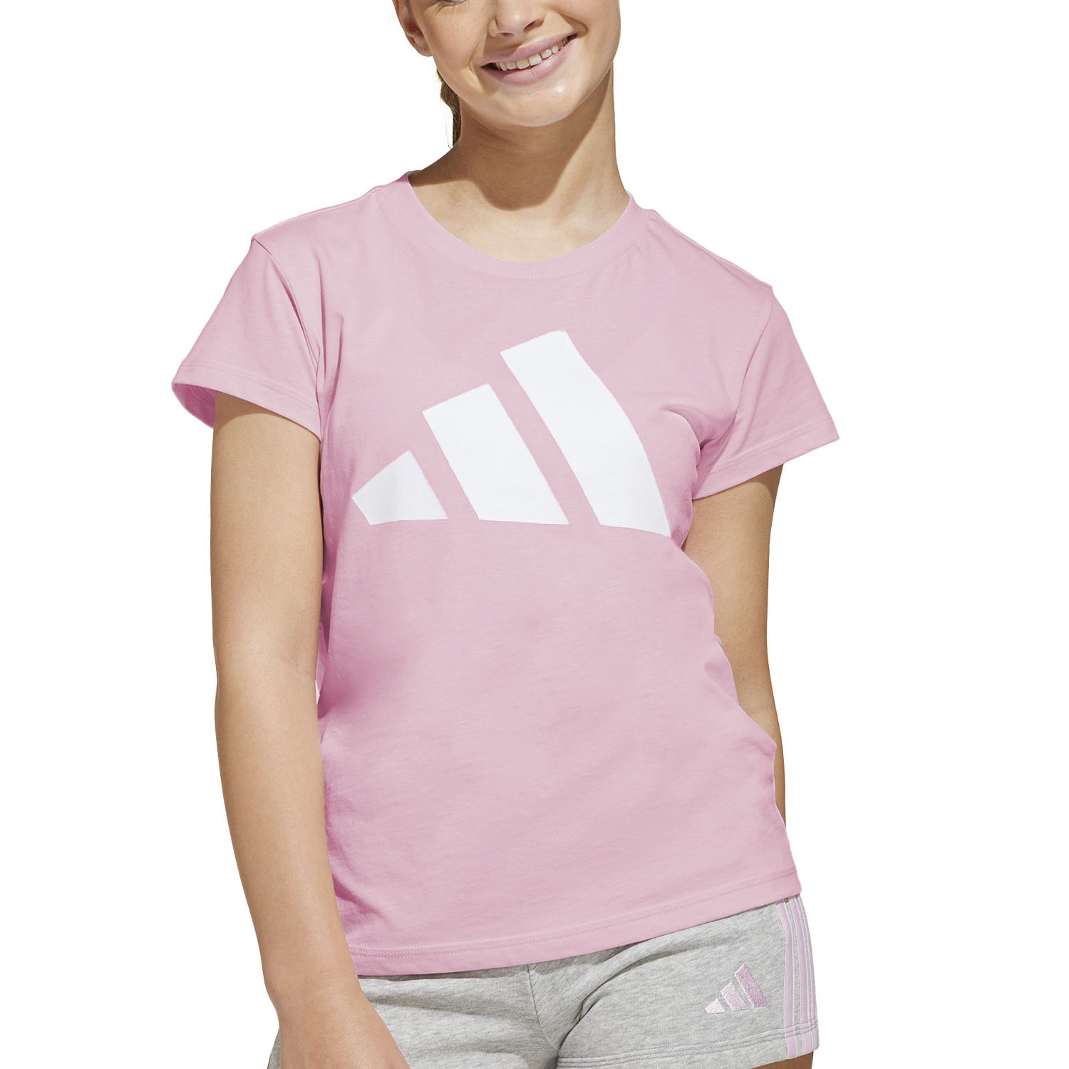 adidas Essentials Girl's Padel T-Shirt - Clear Pink/White