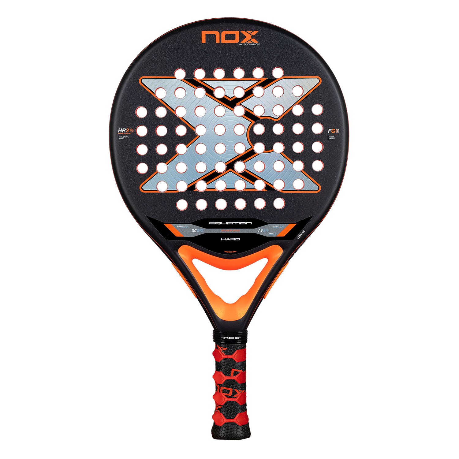NOX Equation Hard Advanced Padel Racket - Black/Fluo Orange