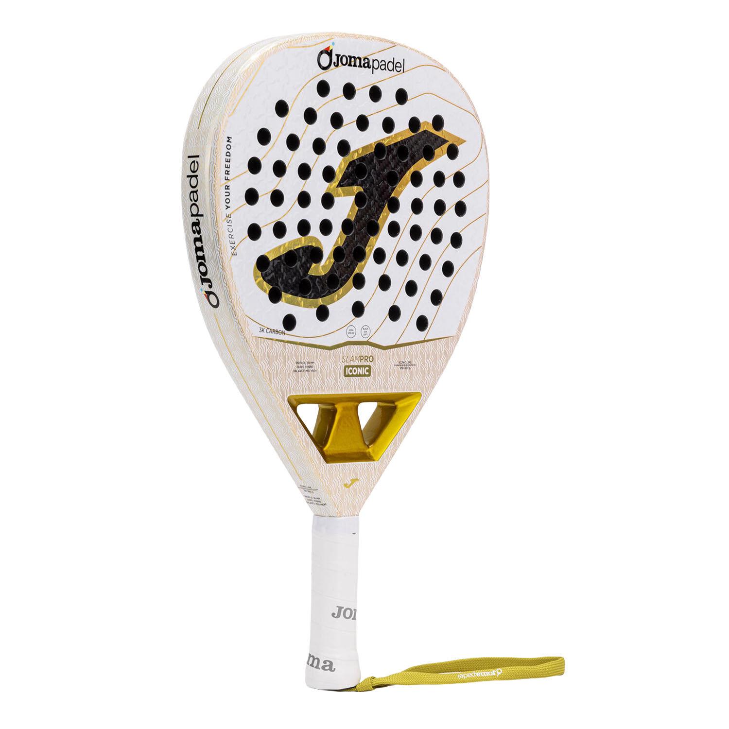 Joma Slam Pro Iconic Padel Racket - White/Gold