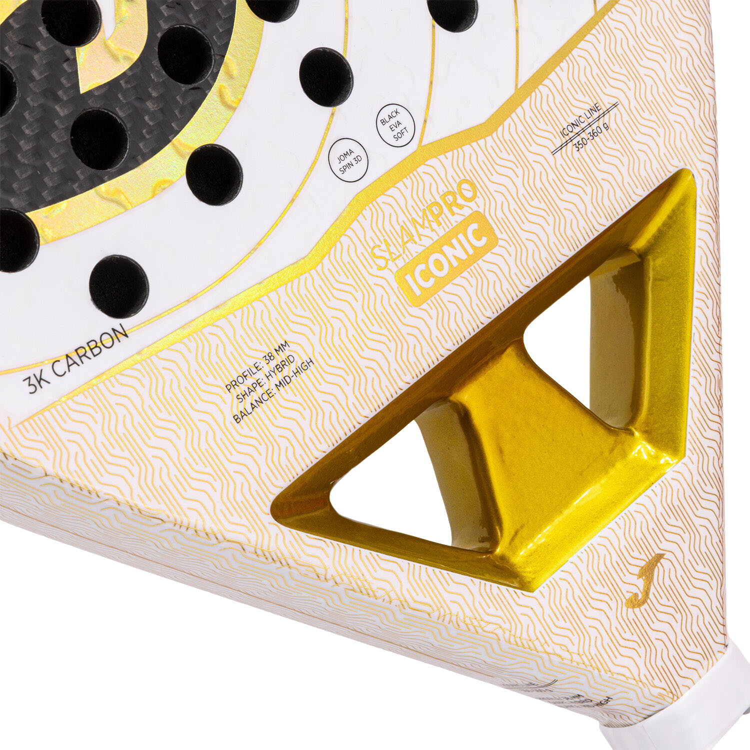 Joma Slam Pro Iconic Padel Racket - White/Gold